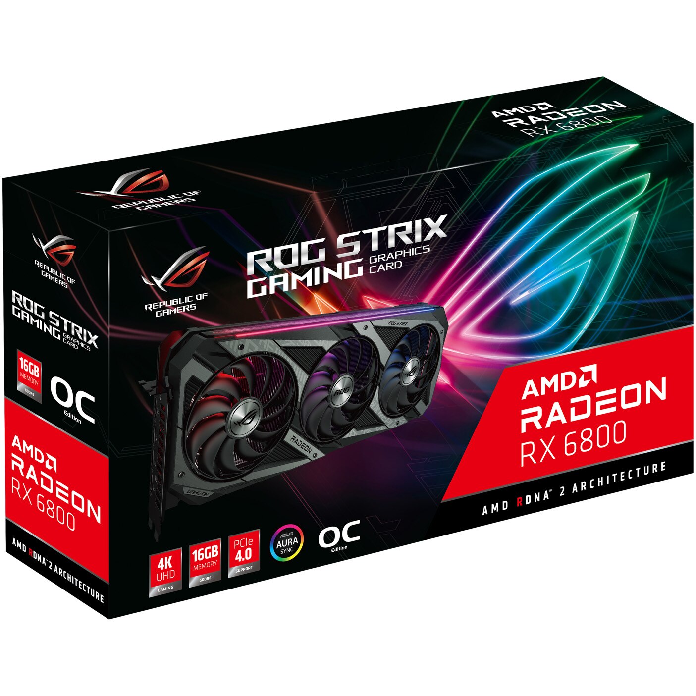 Placa video ASUS ROG Strix Radeon™ RX 6800 GAMING OC, 16GB GDDR6, 256 ...