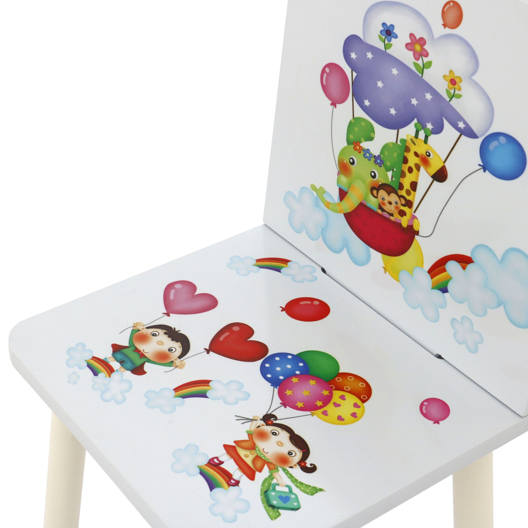 Комплект маса с активности Mappy Balloon, с 2 стола, дървена - eMAG.bg