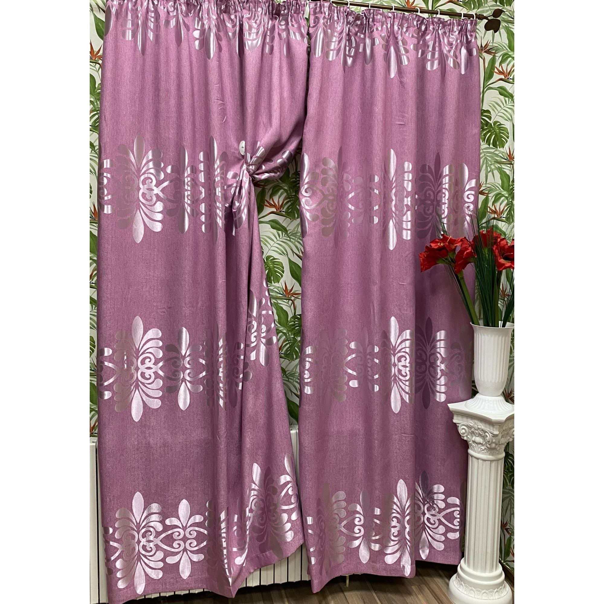 Set draperii, culoare roz, din colectia "Rococo Design by Liz Line ...