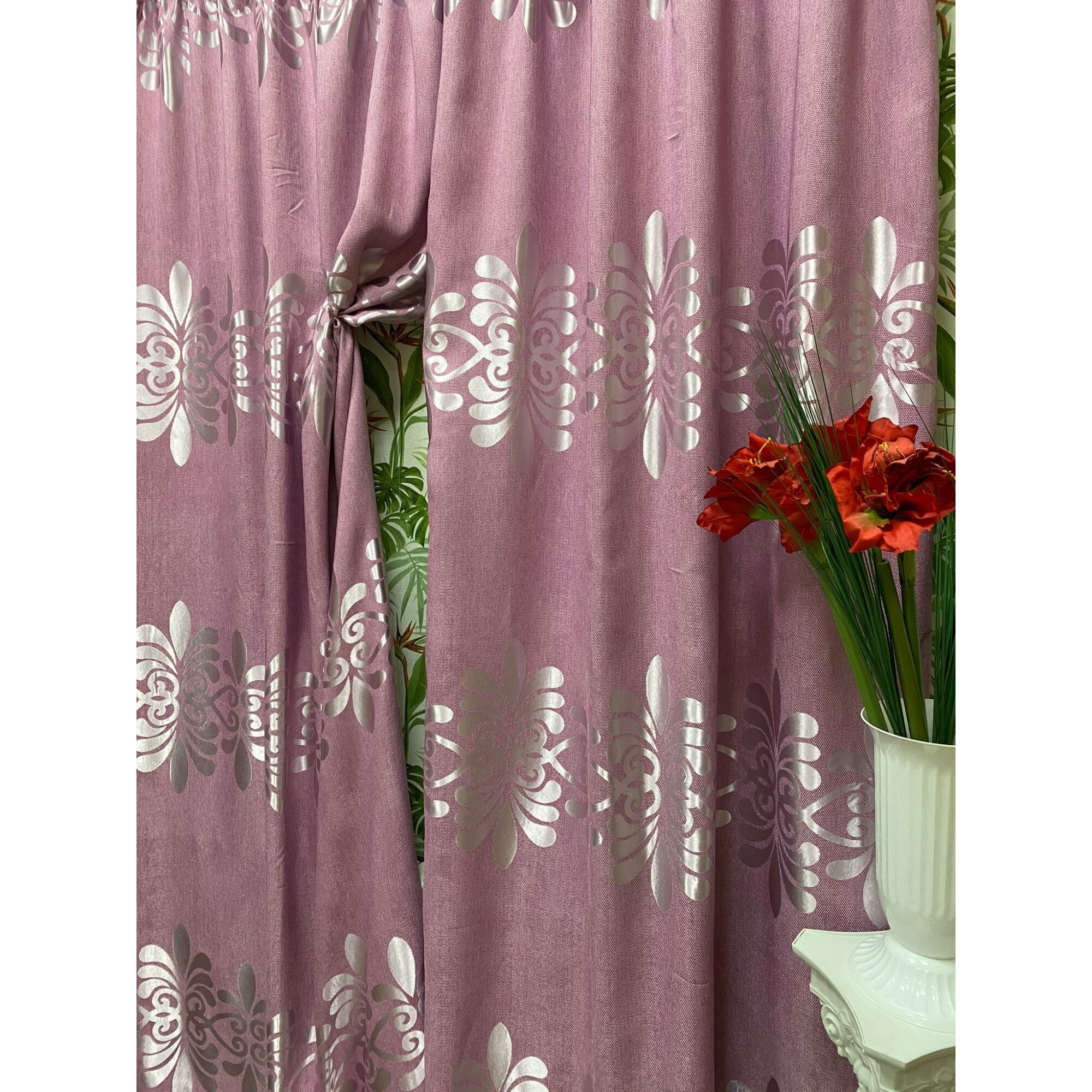 Set draperii, culoare roz, din colectia "Rococo Design by Liz Line ...
