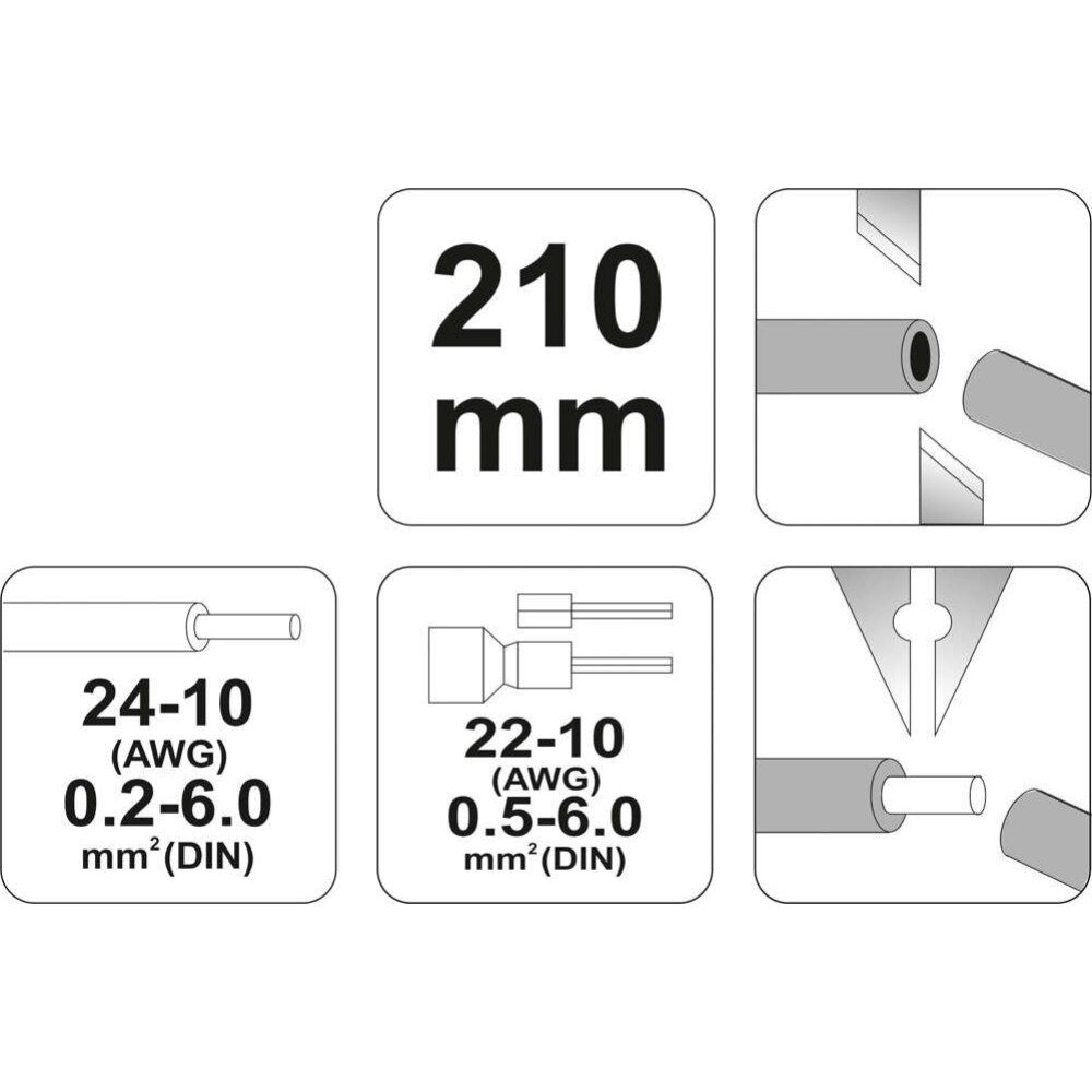 Decablator si cleste de sertizat Yato YT-2278, dimensiuni 0.5-6mm ...