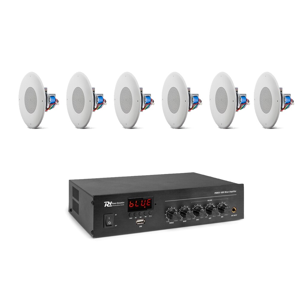 Sistem audio ambiental JBL 6 x boxe incastrabile un amplificator, USB ...
