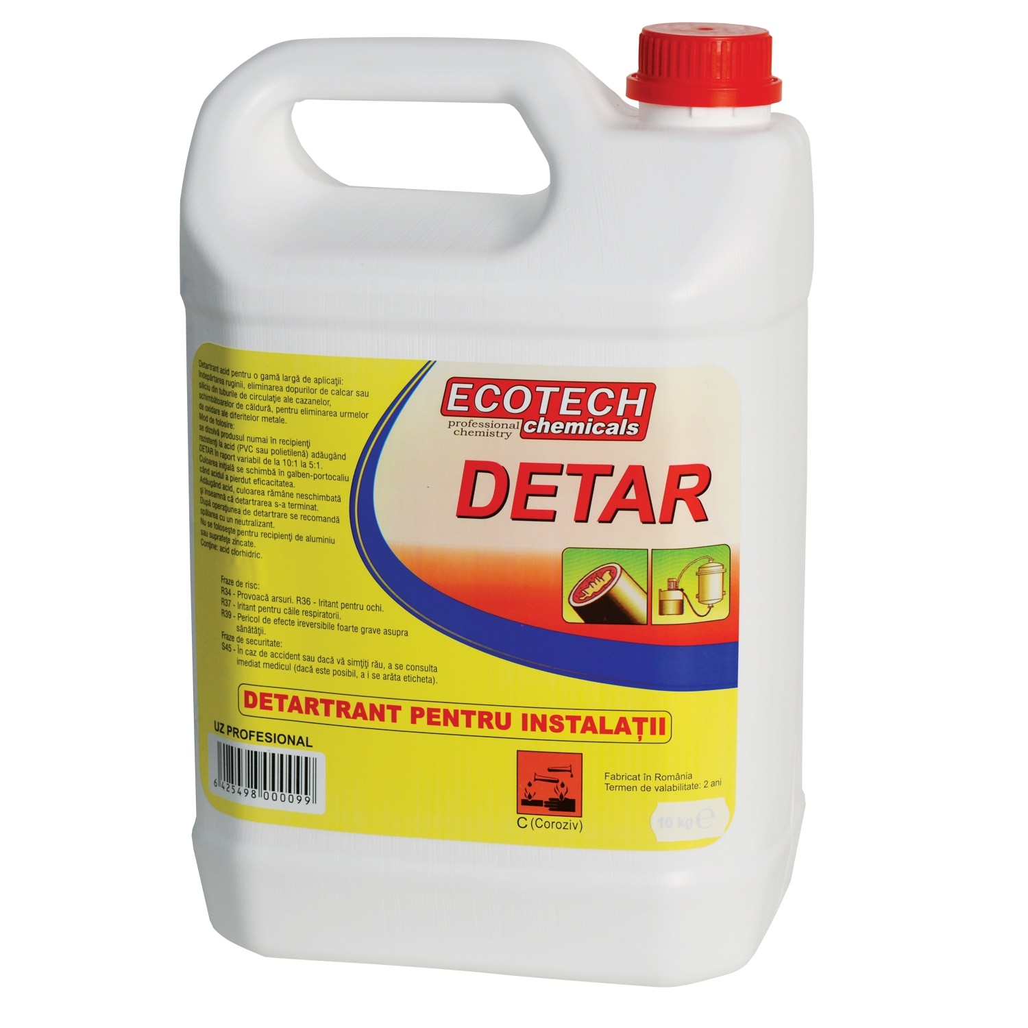 Detartrant pentru instalatii Detar, ECOTECH CHEMICALS, 5 l - eMAG.ro