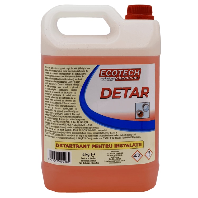 Detartrant pentru instalatii Detar, ECOTECH CHEMICALS, 5 l - eMAG.ro