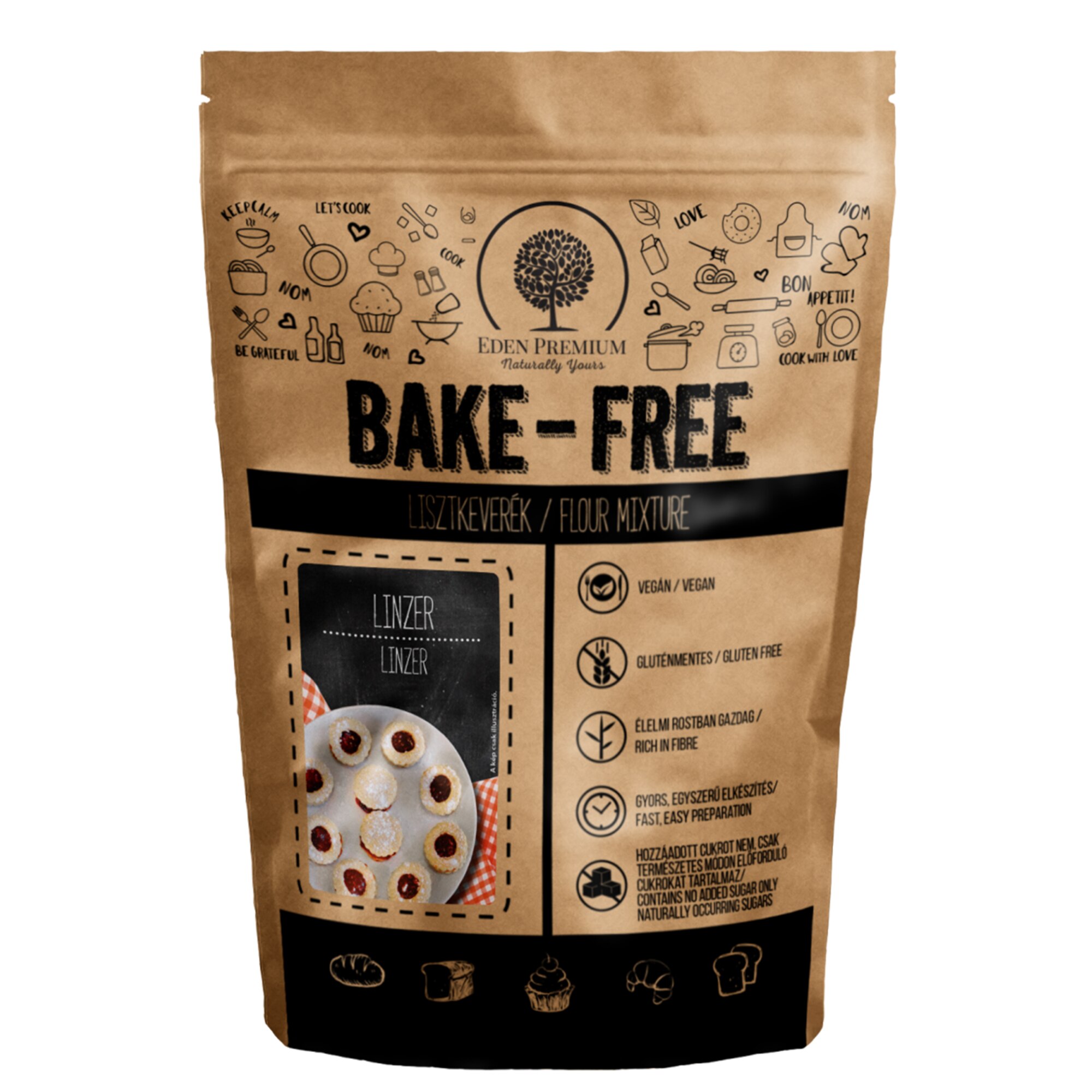 Mix faina fara gluten pentru linzer 1kg Bake Free Eden Premium - eMAG.ro
