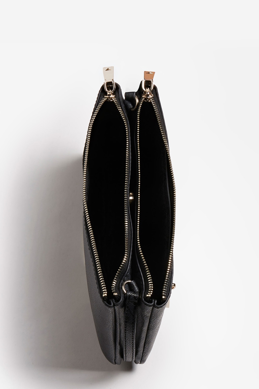 Guess, Geanta crossbody cu compartiment dublu Naya, Gri carbune - eMAG.ro