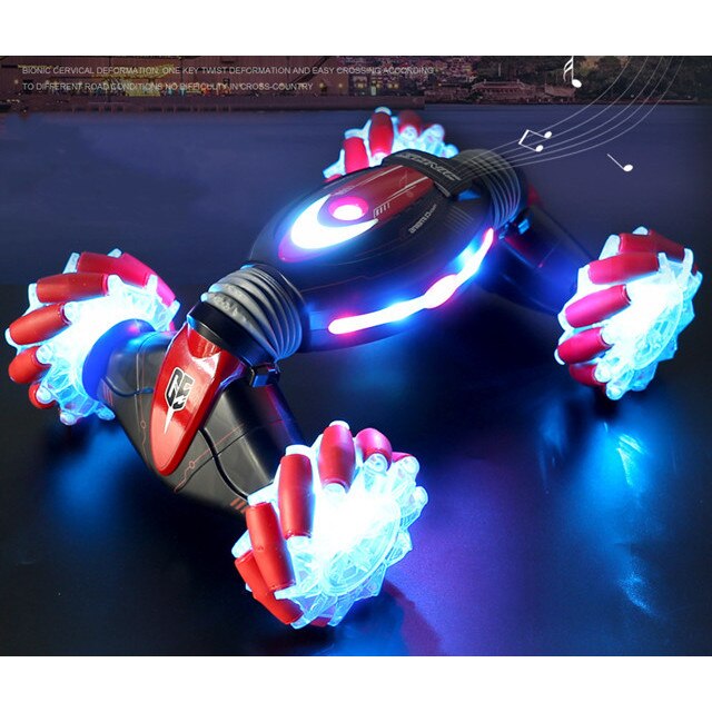 Masinuta electrica rotativa, Cu telecomanda si ceas de mana, Rosu - eMAG.ro