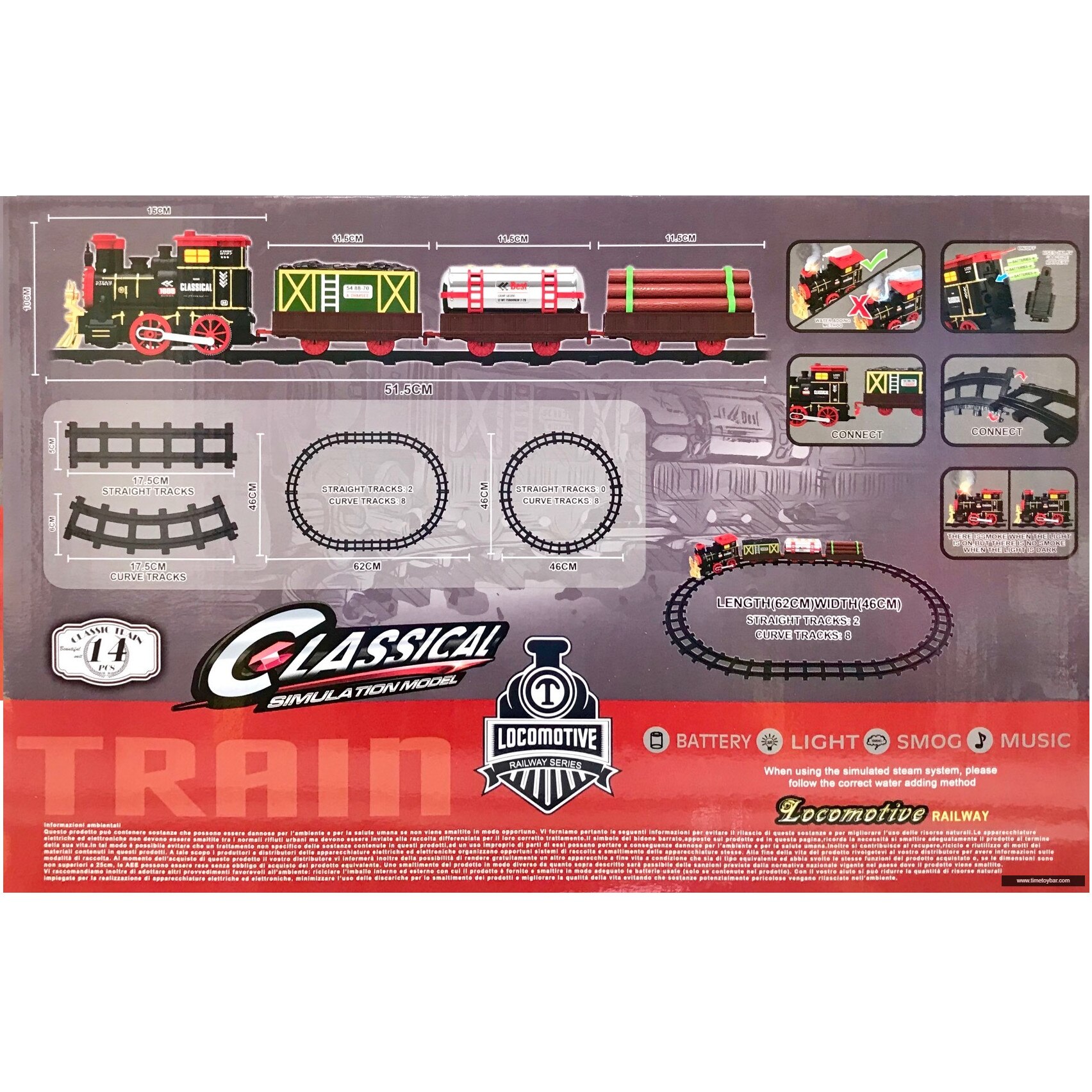 Trenuletul electric Classic, cu lumini, sunete si aburi - eMAG.ro