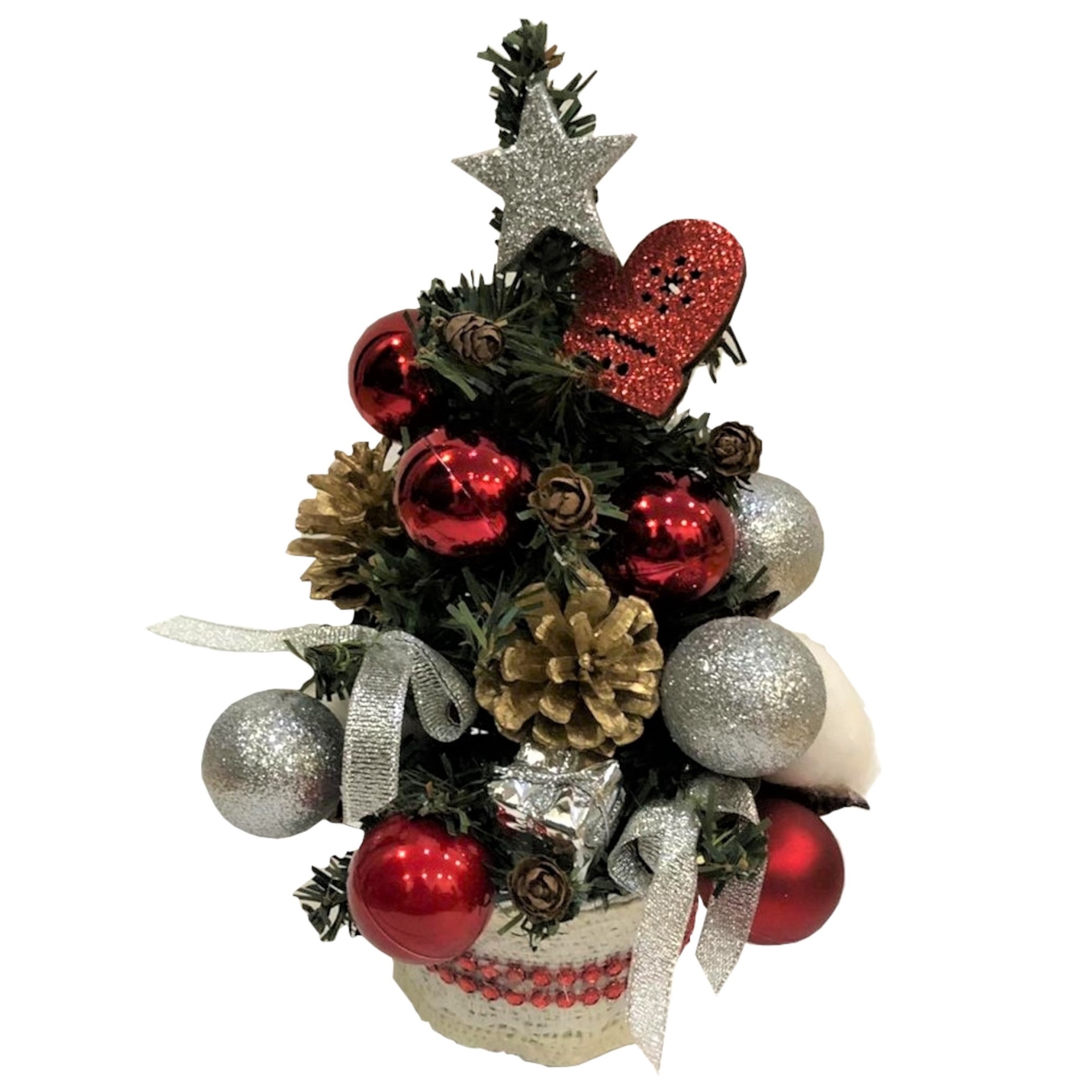 Bradut artificial, decoratiune Craciun ornat cu globuri si conuri brad ...