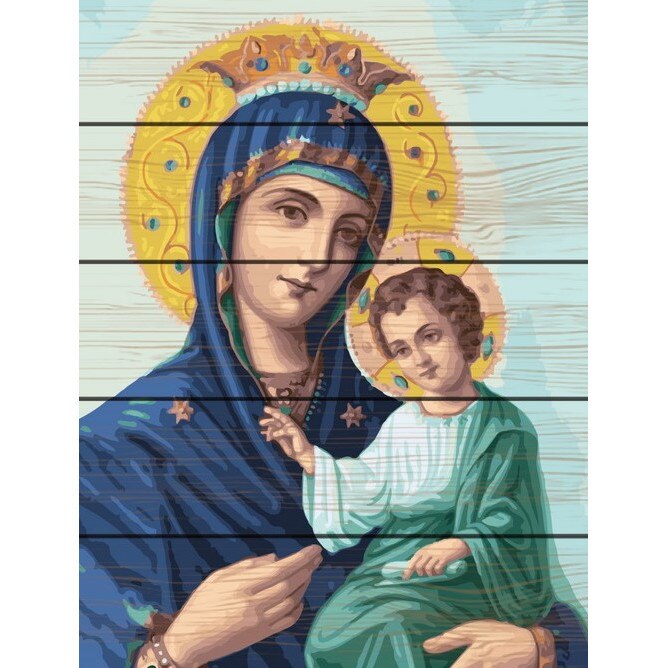 Set Picturi pe numere, Acuarello, Icoana1-Pictura Lemn, 40x50cm, culori ...