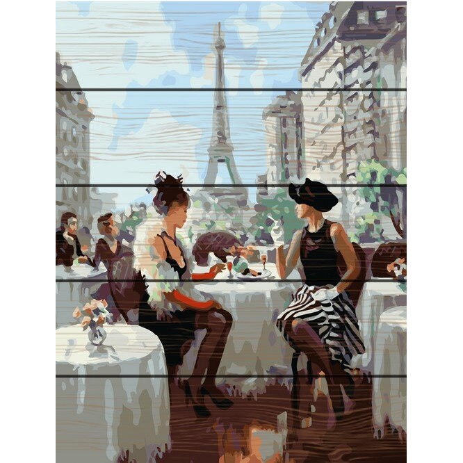 Set Picturi pe numere, Acuarello, Paris-Pictura Lemn, 40x50cm, culori ...