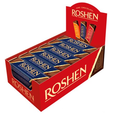 Baton Roshen de ciocolata cu lapte cu umplutura de crema de zahar ars ...