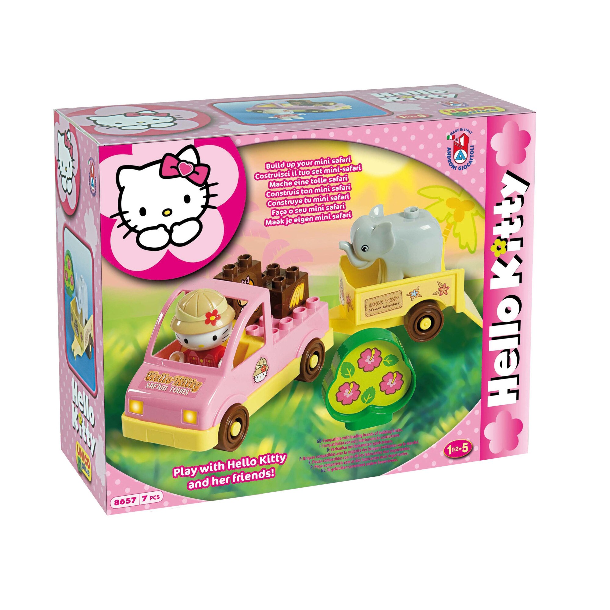 Hello Kitty Unico Plus 8657 Hello Kitty Mini Szafari építőkocka - eMAG.hu