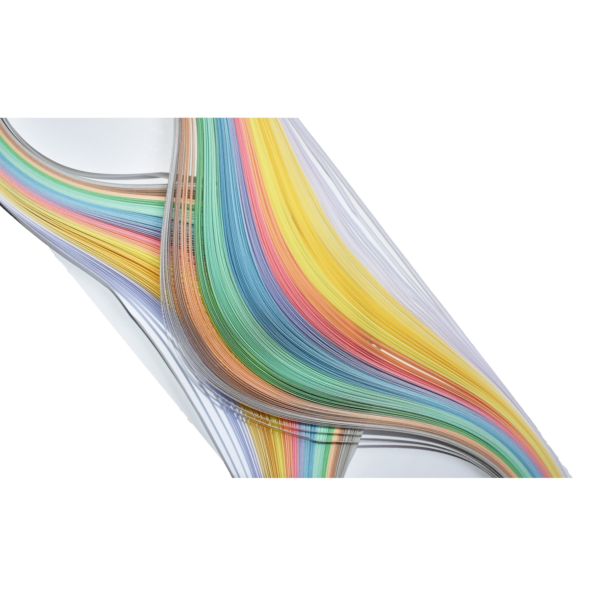 Hartie quilling curcubeu pastel, 300 fasii, 41 cm - eMAG.ro