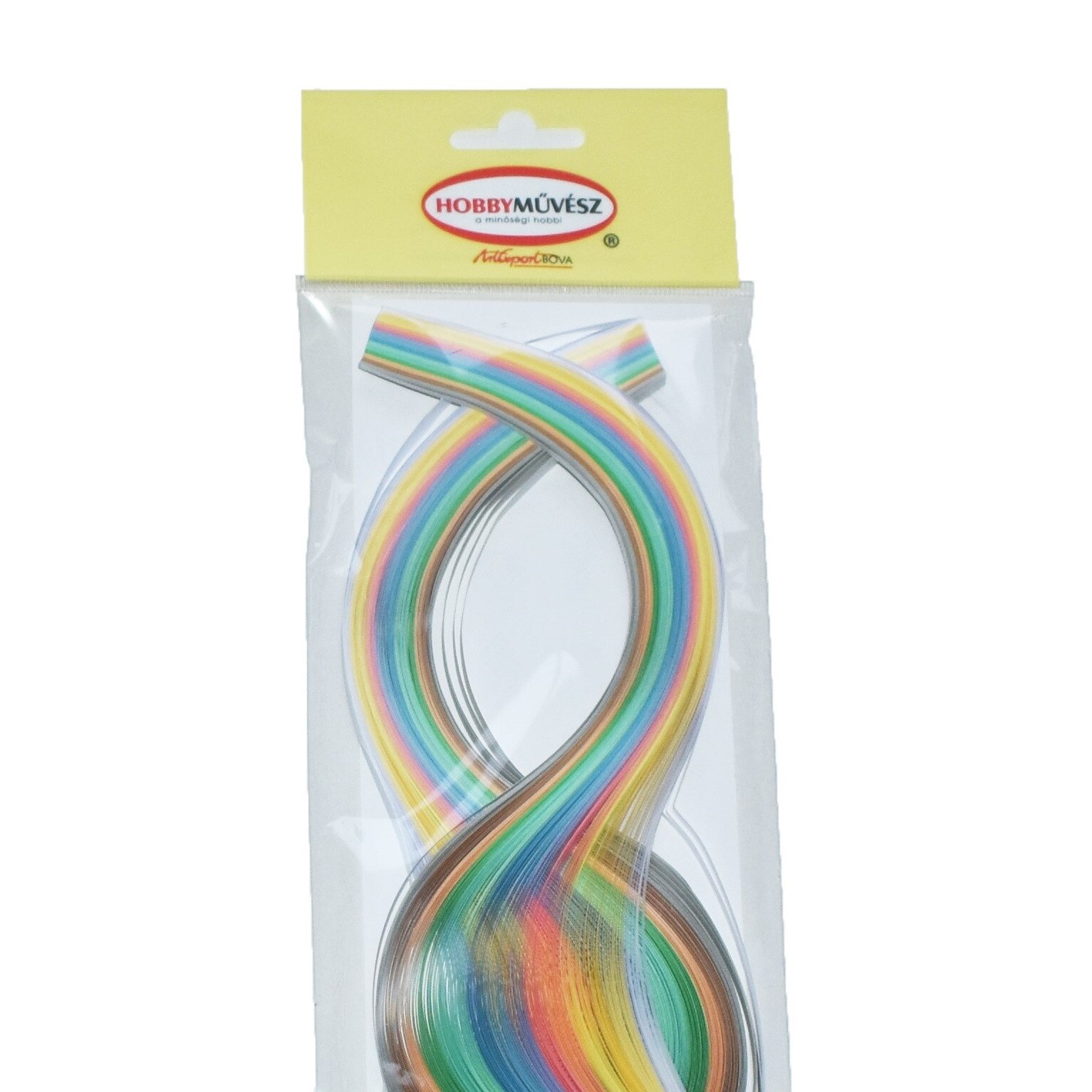 Hartie quilling curcubeu pastel, 300 fasii, 41 cm - eMAG.ro