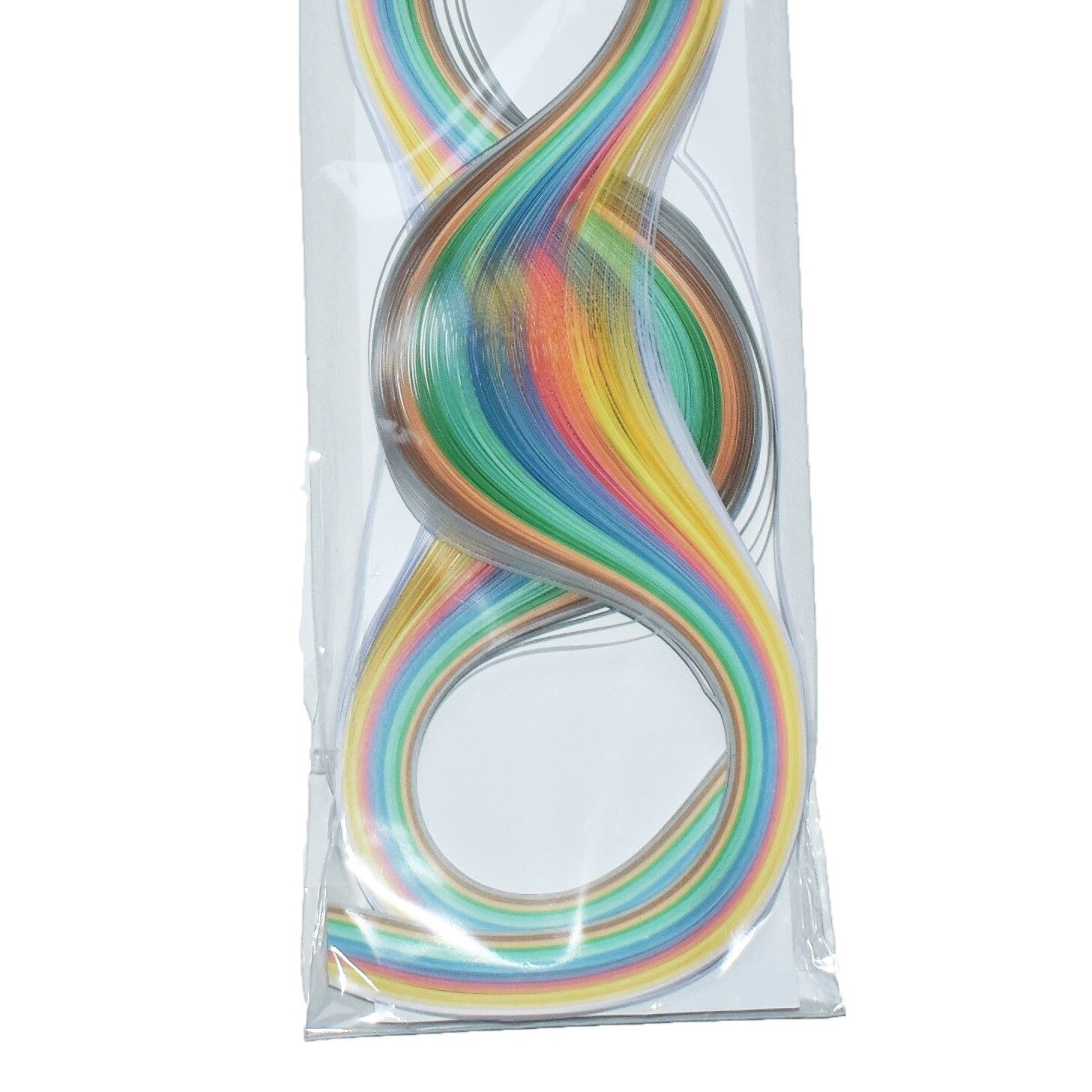 Hartie quilling curcubeu pastel, 300 fasii, 41 cm - eMAG.ro