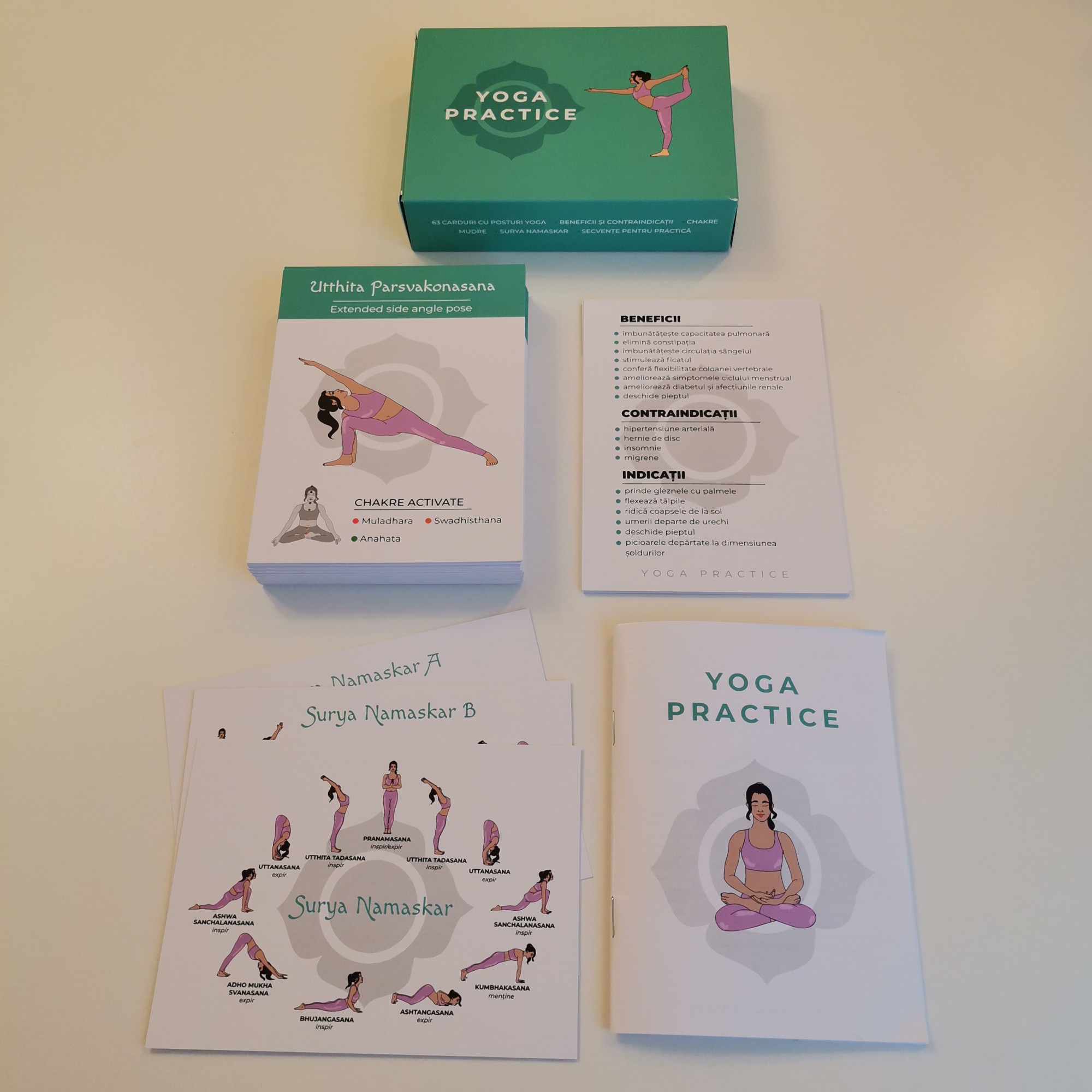 Set Carduri yoga, Multicolor, 63 buc - eMAG.ro