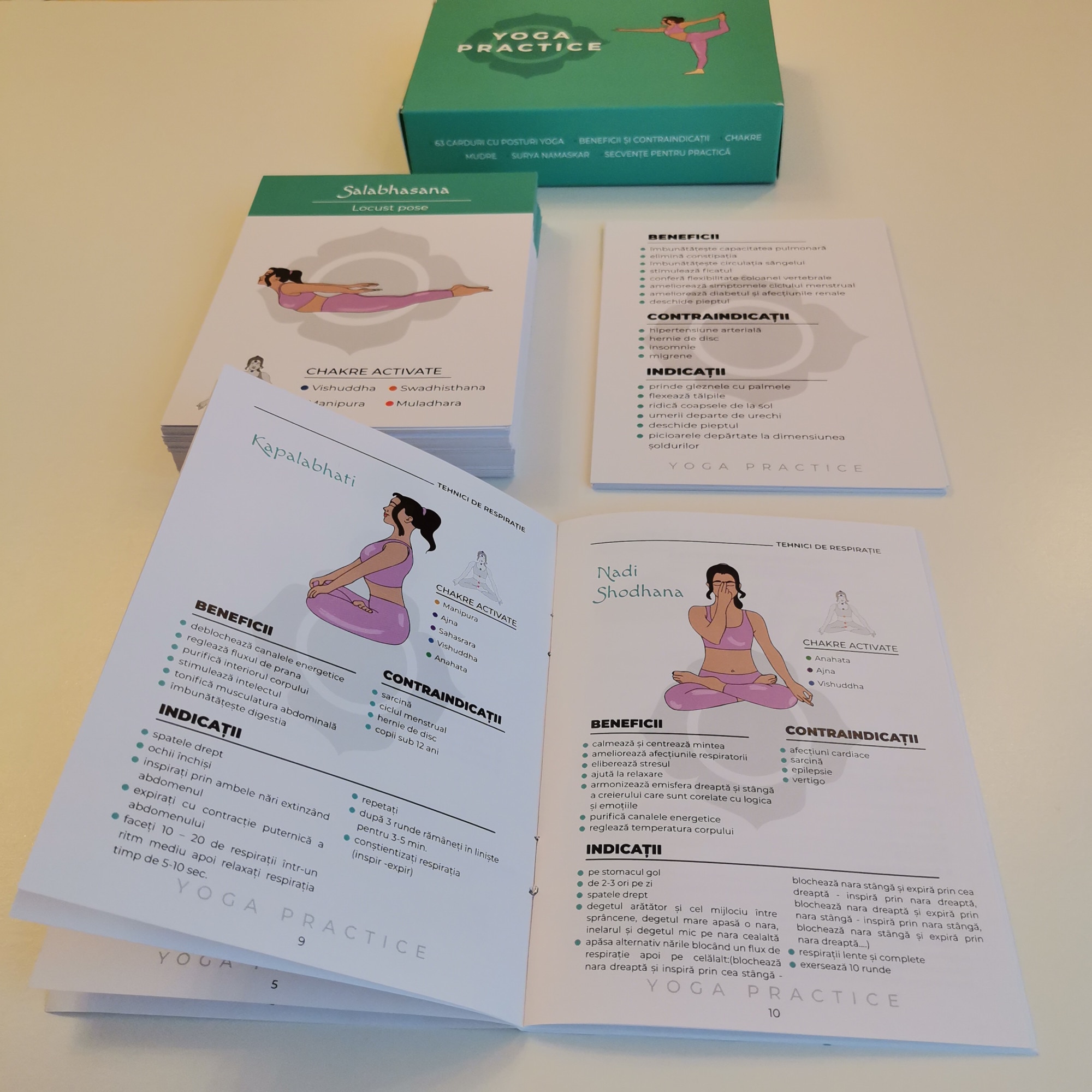 Set Carduri yoga, Multicolor, 63 buc - eMAG.ro