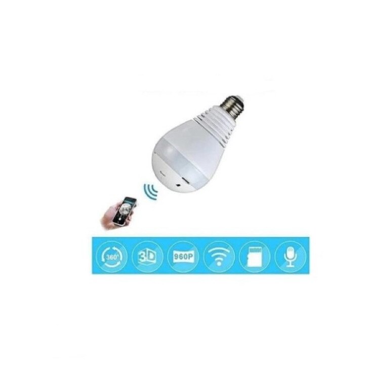 Bec cu camera SIKS® 3D, supraveghere, microfon incorporat - eMAG.ro