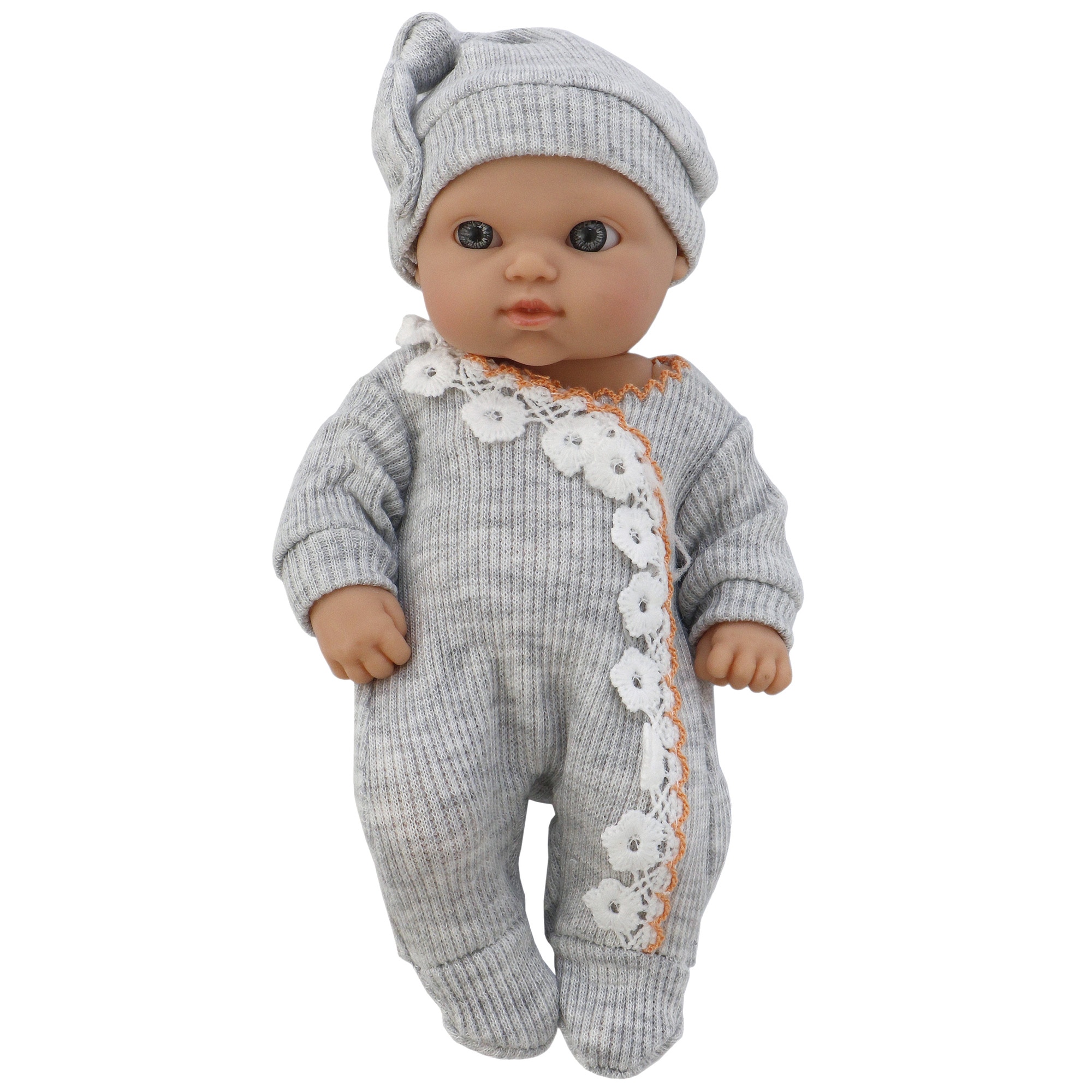 Papusa Mappy-Baby so lovely, cu accesorii, gri/roz, 20 cm - eMAG.ro