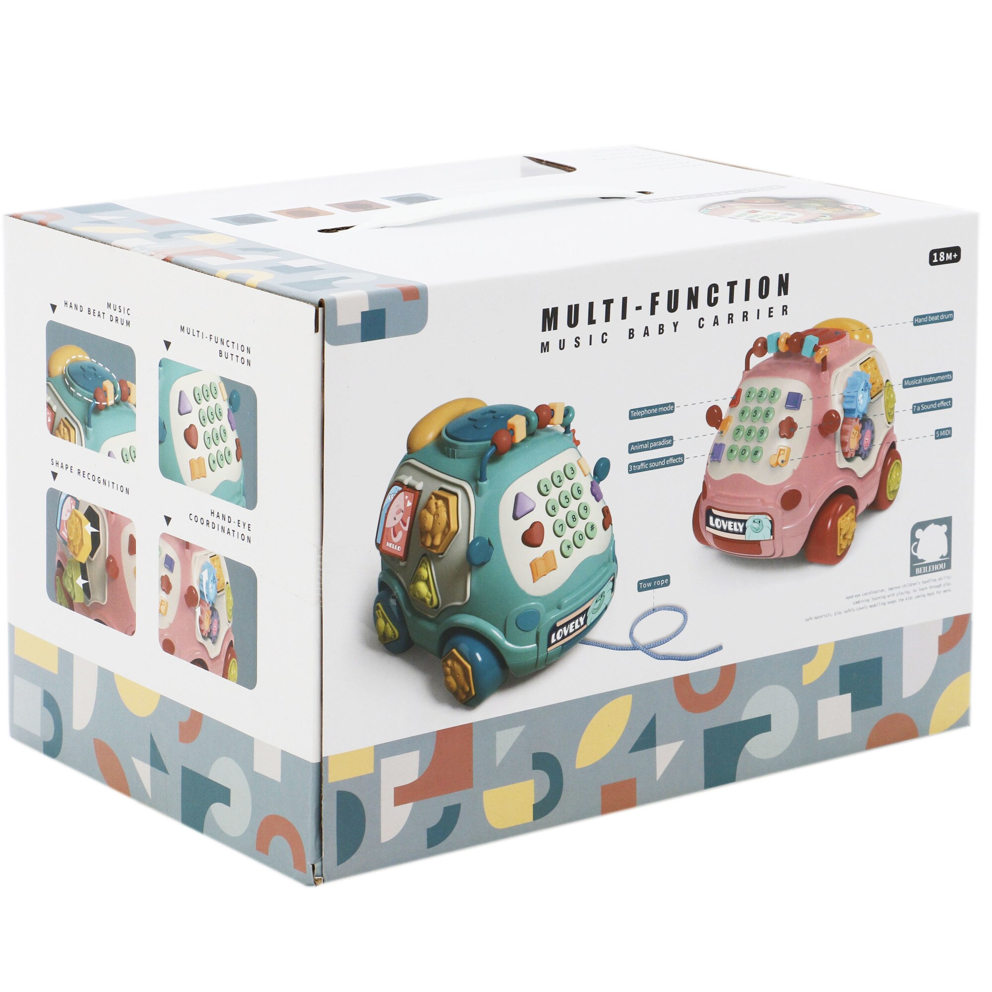 Jucarie Mappy Cartoon Car cu lumini si sunete, roz - eMAG.ro