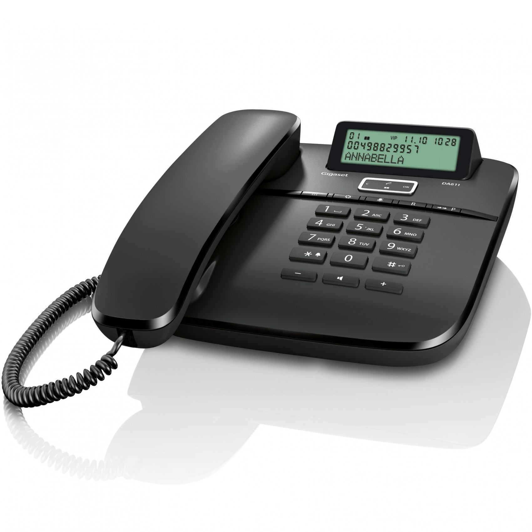 Telefon fix cu fir Gigaset DA611, Display, Black - eMAG.ro