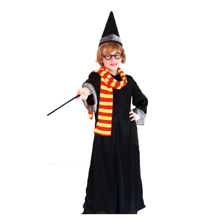 Costum Vrajitor 'Harry Potter' de Halloween, 4 - 6 ani - eMAG.ro