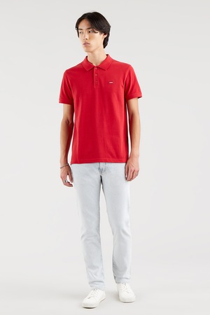 Levi's, Tricou polo din material pique cu detaliu logo Housemark, Rosu ...