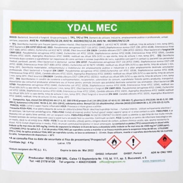 Дезинфектант Ydal Mec, MS, BIOCID, 1L - eMAG.bg