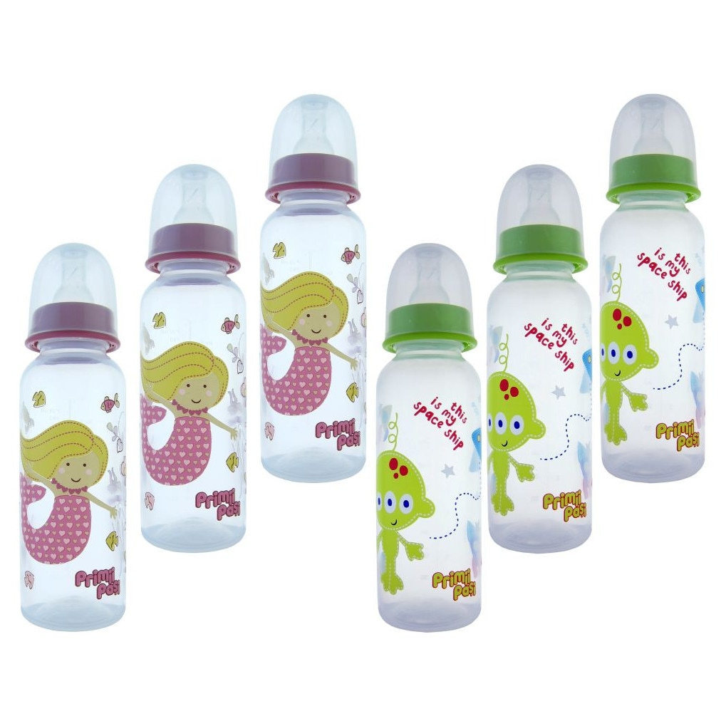 Set 6 biberoane 250ml, R0110, fete, Primii Pasi - eMAG.ro