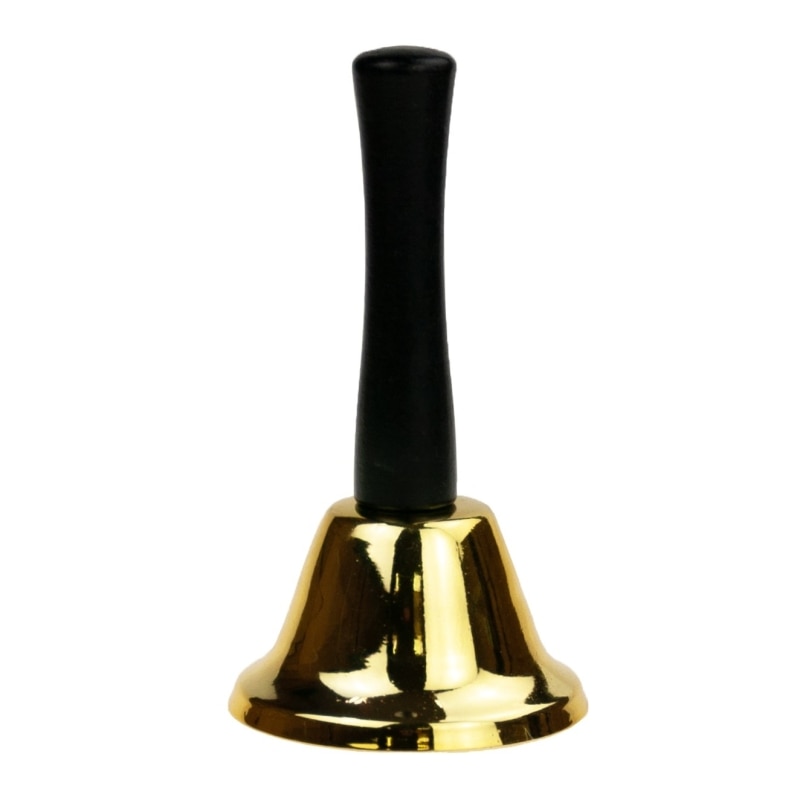 Clopotel din metal cu maner de lemn, 13 cm lungime, Gonga® Auriu - eMAG.ro