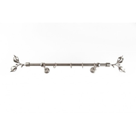 Galerie metalica 160 cm pentru perdele, simpla, model Frunza Argintiu ...