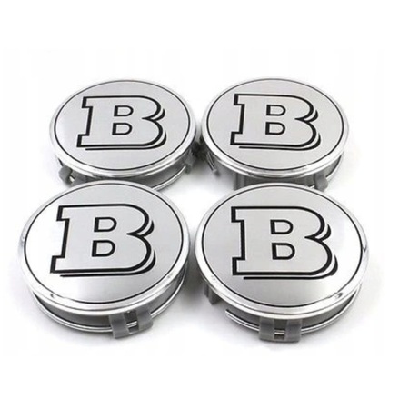 Set 4 capacele roti 75mm Mercedes Brabus, pentru jante aliaj, argint ...