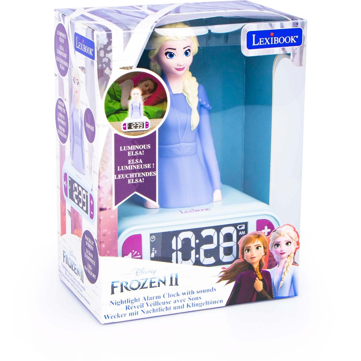 Будилник за деца Disney Frozen, White/Maroon, 3D - eMAG.bg
