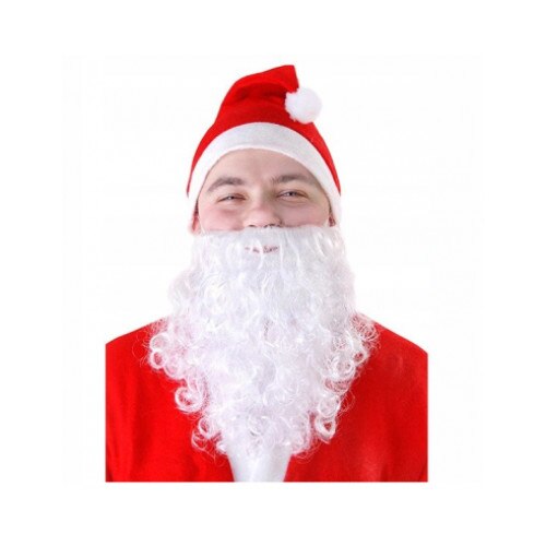 Barba creata Mos Craciun, lungime 35 cm Alb - eMAG.ro