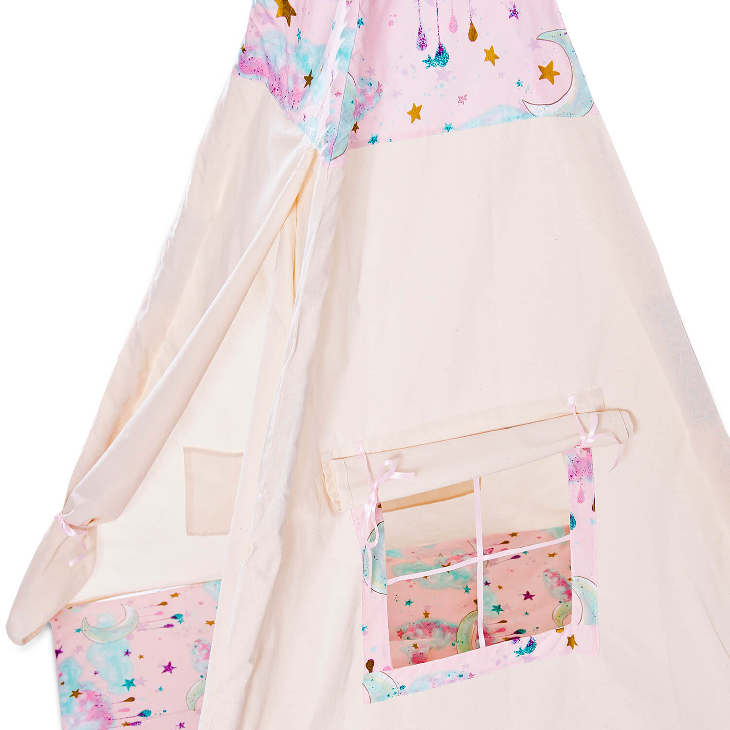 Cort copii stil indian Teepee Tent Kidizi Pink Moon, include covoras ...