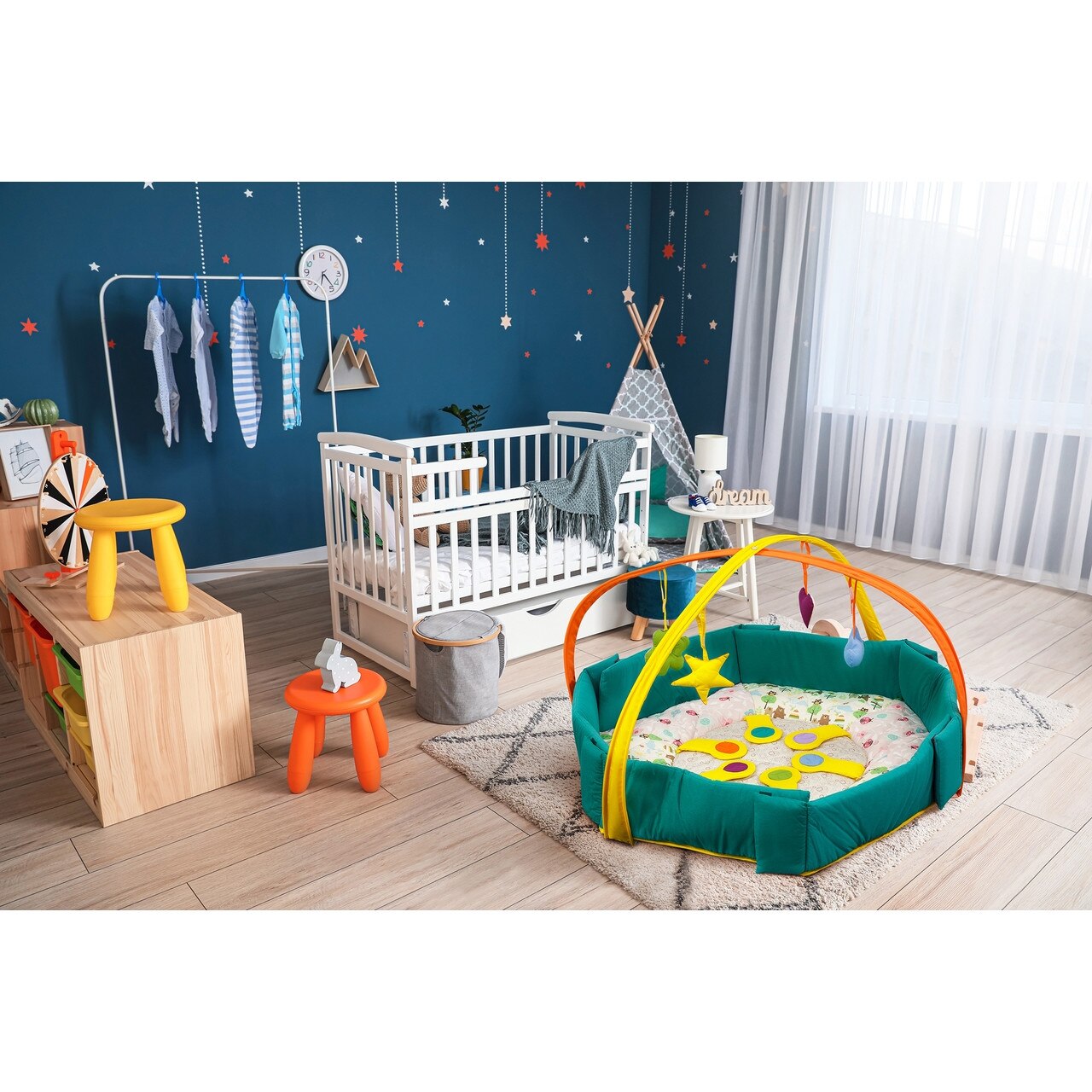 Tarc de joaca pentru bebelusi, bebeluca, 95x82x20 cm, Interactiv ...