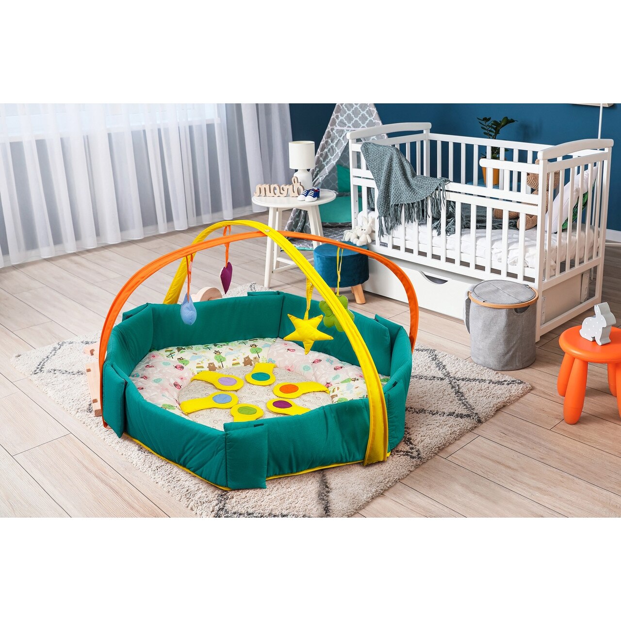 Tarc de joaca pentru bebelusi, bebeluca, 95x82x20 cm, Interactiv ...