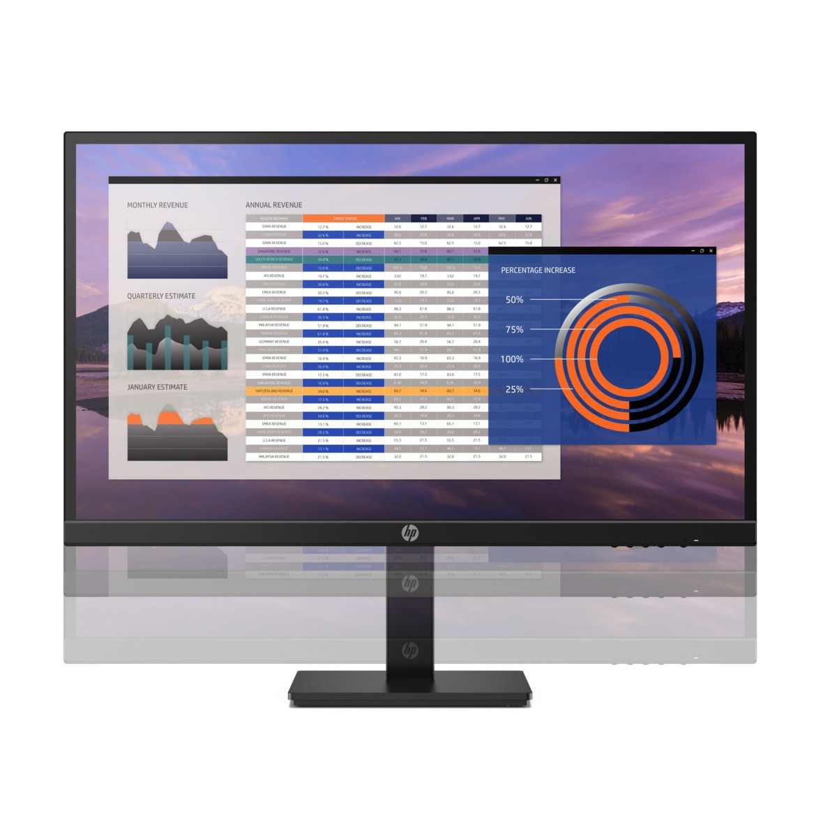 Монитор HP 27", IPS, Full HD, 60Hz, 5ms, VGA, HDMI, DisplayPort, 1000:1 ...