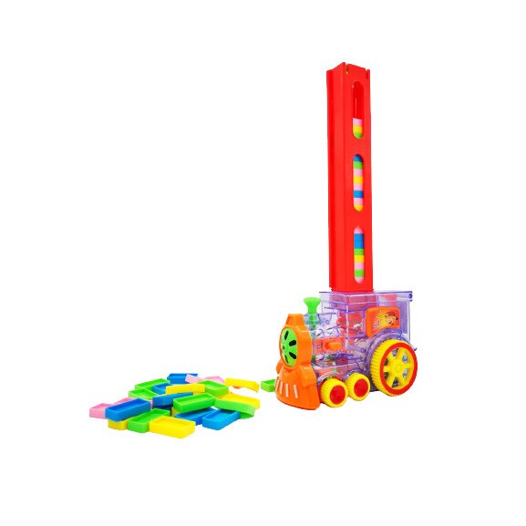 Trenulet electric, Domino, 80 de piese + 80 de stickere autocolante ...