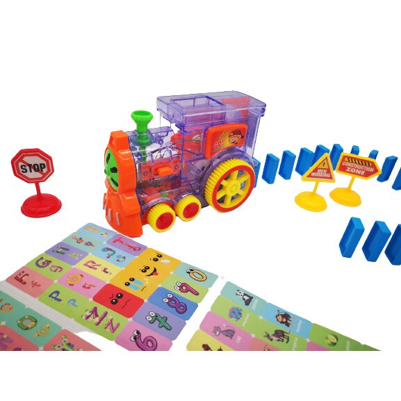 Trenulet electric, Domino, 80 de piese + 80 de stickere autocolante ...