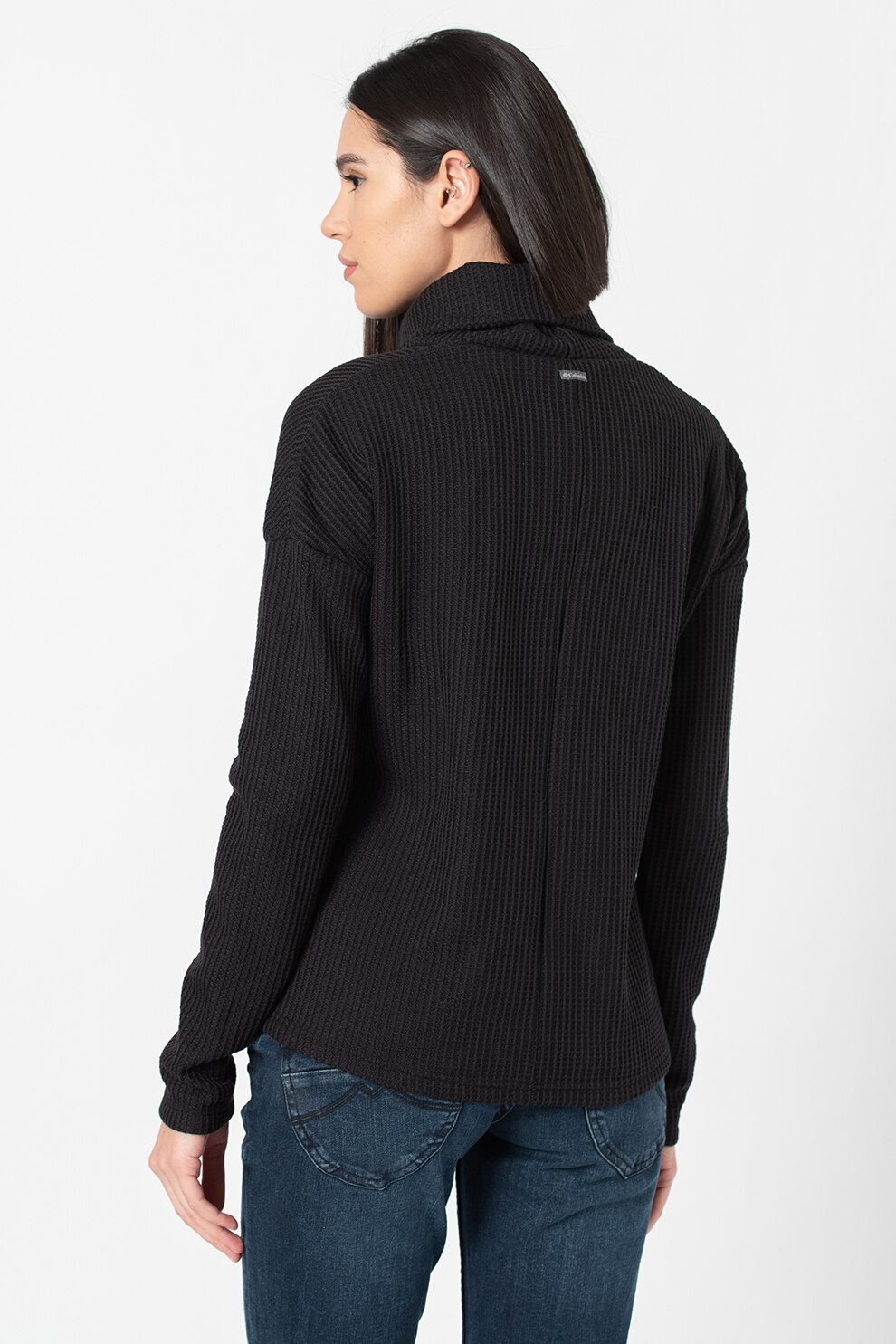 Columbia, Pulover cu guler inalt si maneci cazute Chillin, Negru, S ...