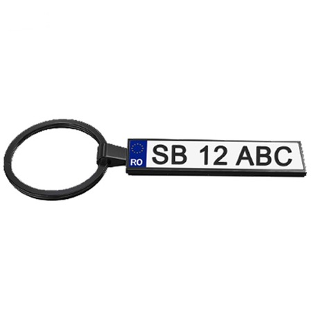 Breloc metalic personalizat cu numar auto / mesaj - eMAG.ro