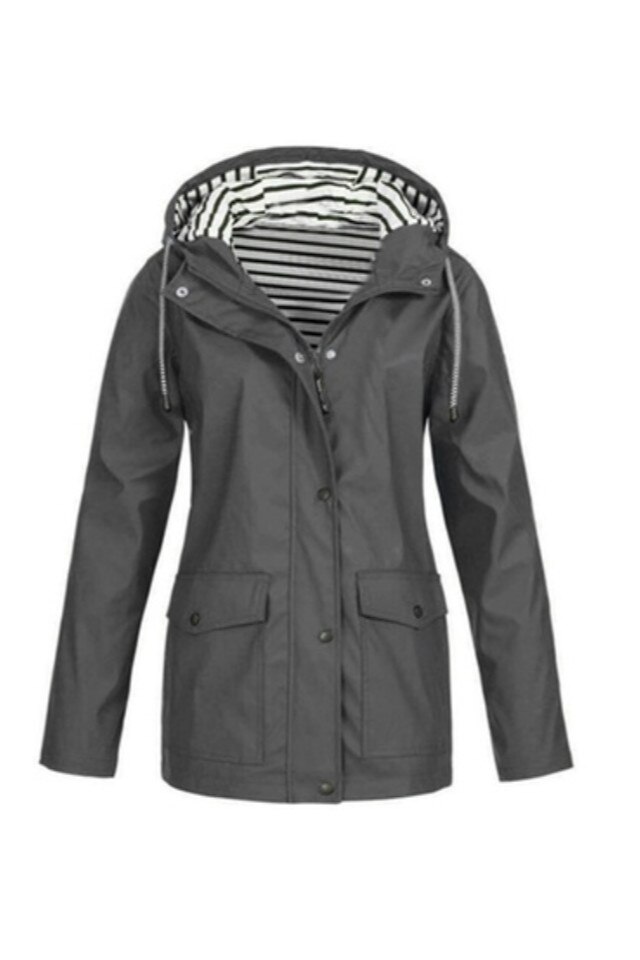 Geaca Dama Impermeabila cu gluga Gri, XL - eMAG.ro
