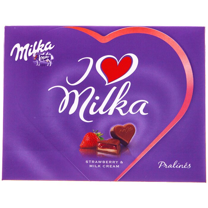 Praline de ciocolata cu crema capsuni I Love Milka 120g Milka - Compară ...