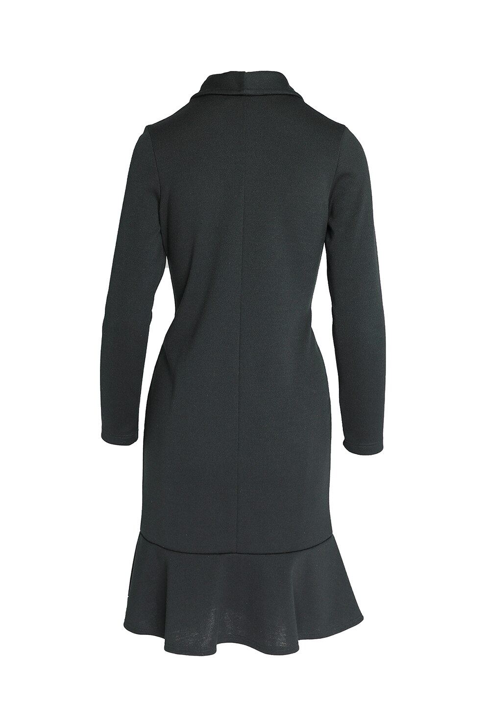 Acob à porter, Rochie midi tip sacou cu terminatie cu volane, Negru, M ...