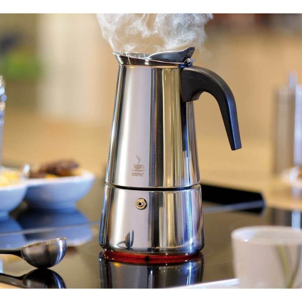 Espressor Inox pentru 6 Cesti, Argintiu/Negru, Cafetiera Moka - eMAG.ro