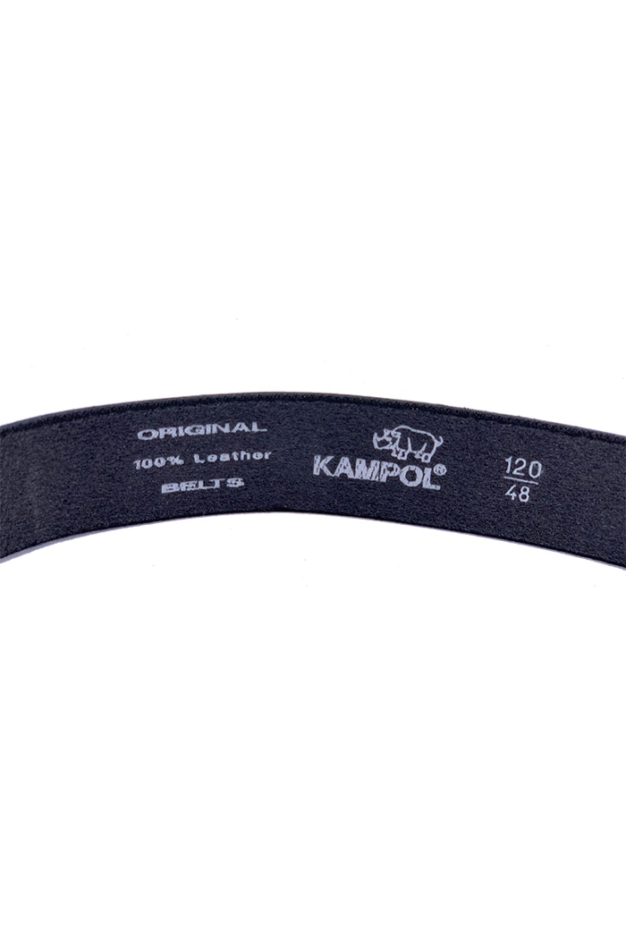 Мъжки колан Kampol Модел 92050-12, Естествена кожа, Черен, 48-120см, Широчина 28 мм, Произведено ...