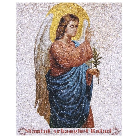 Icoana pe Coaja de OU, " Sfantul Rafael-Rafail ", Ecoart Movement ...
