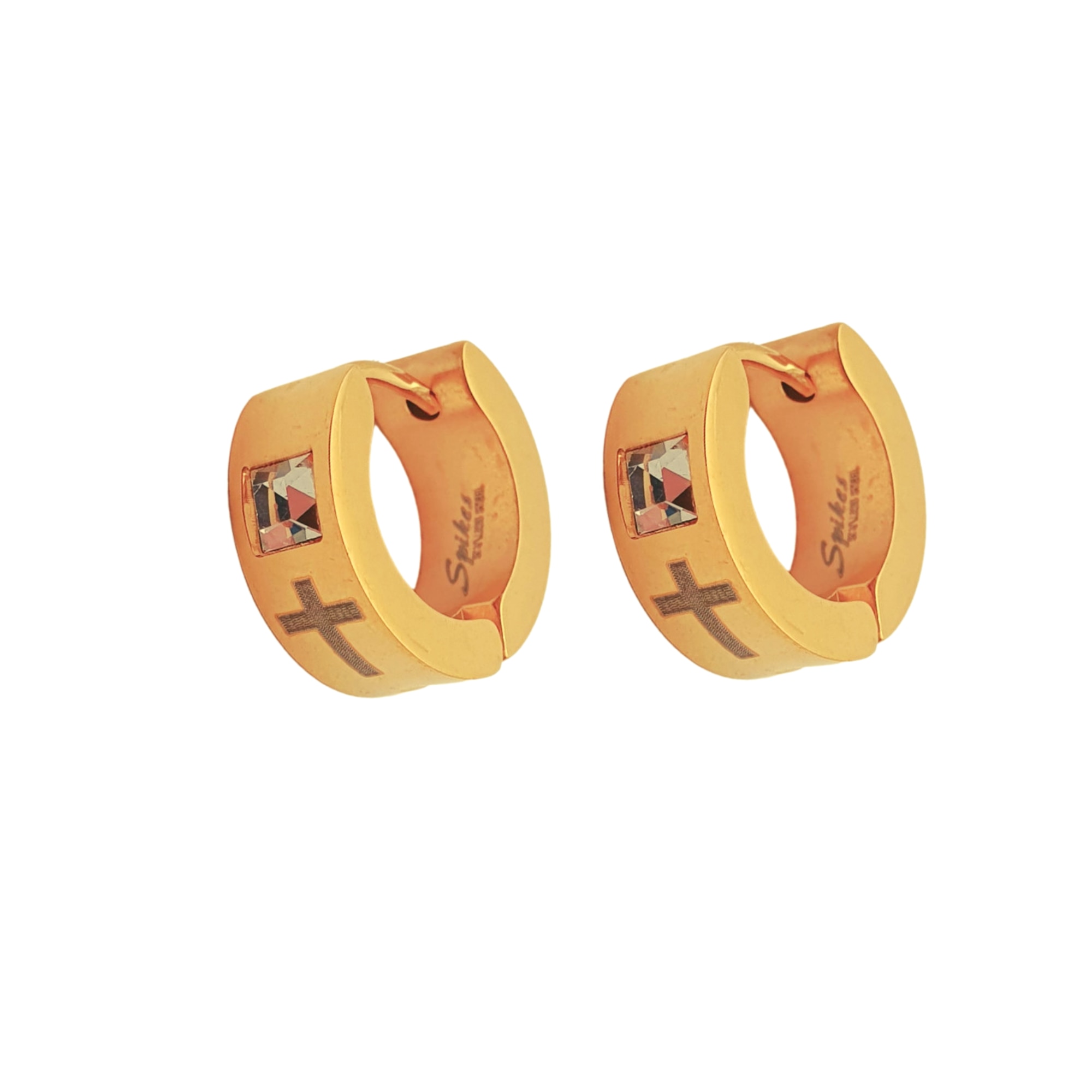 Cercel cruce si zirconiu auriu - eMAG.ro